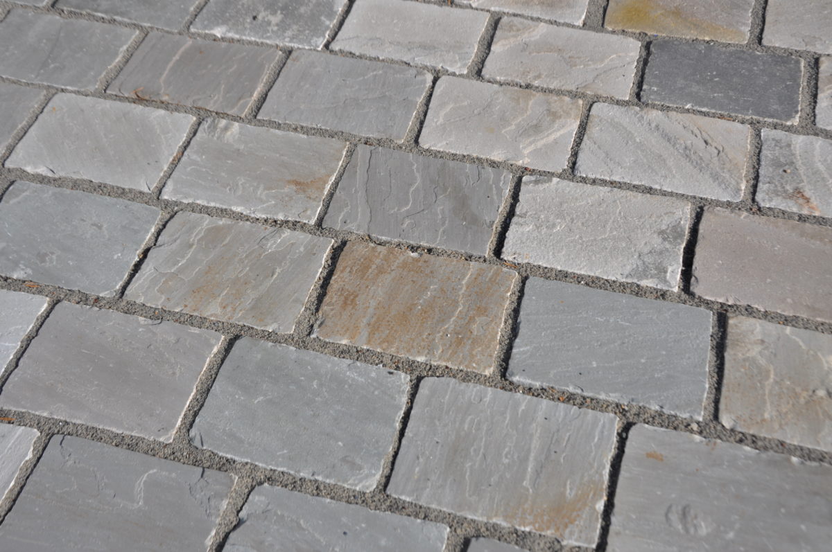Sandstein Kopfsteinpflaster Kandla (grau) - StoneForHome